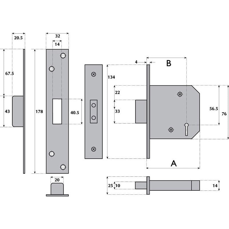 Imperial Locks G5004 Standard Differ 5 Lever Dead Lock | ITFITZ – itfitz