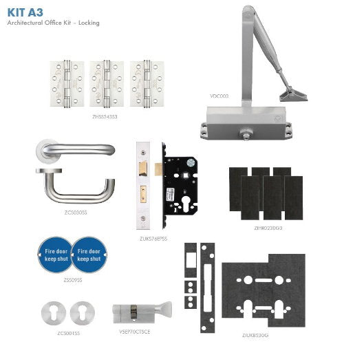 Zoo Hardware FDP KIT A3 FD30 Fire Door Pack | ITFITZ – itfitz