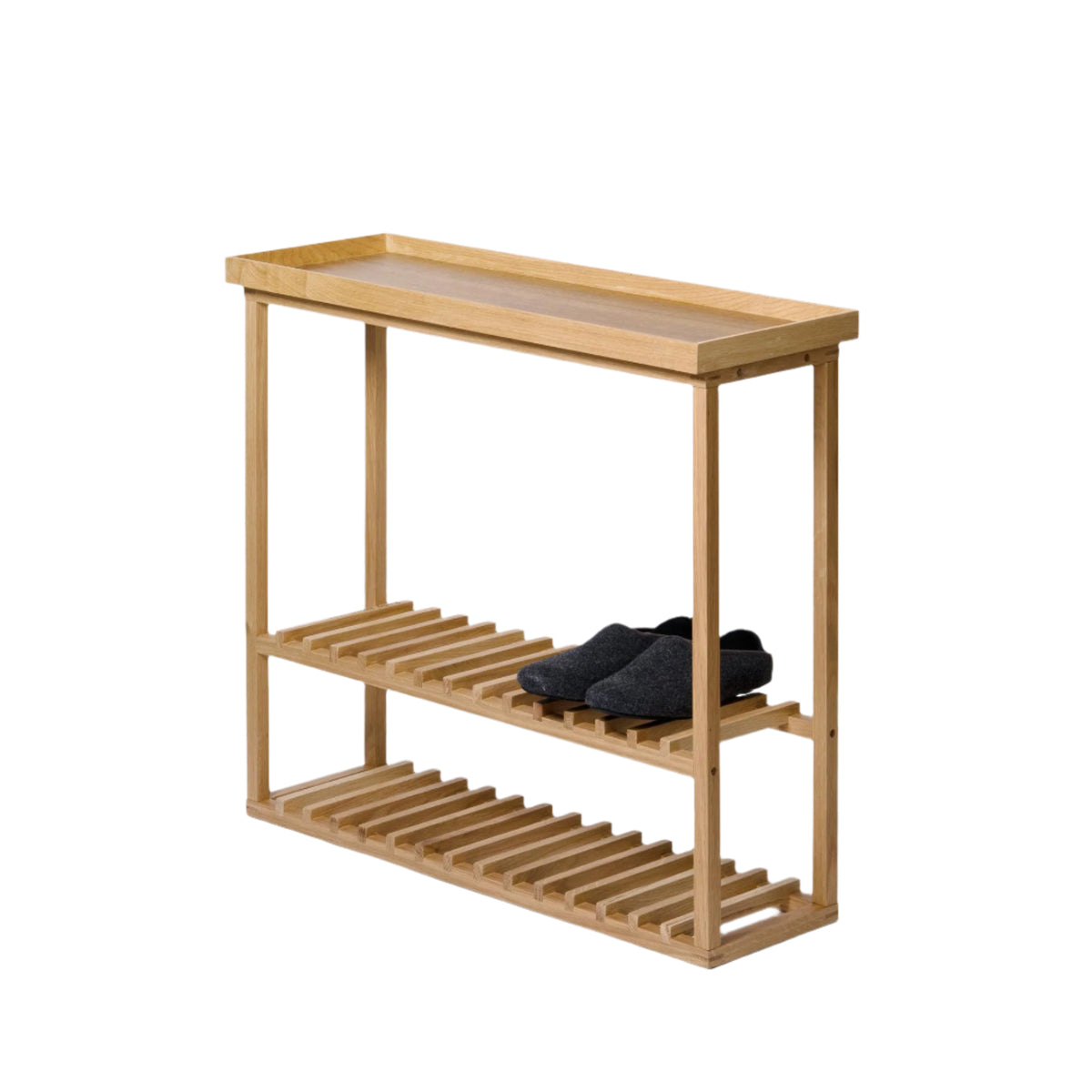 Wireworks 30081 Oak Hello Console Table and Shoe Rack | ITFITZ – itfitz